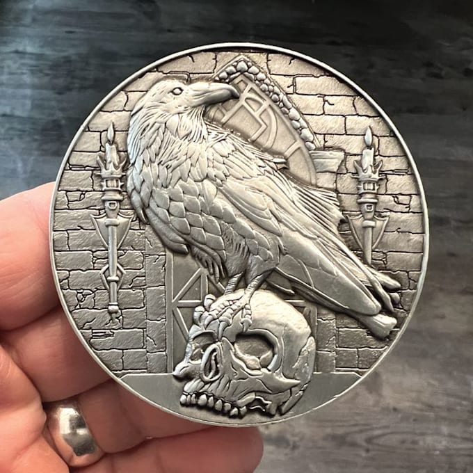 Sculpt high detailed 3d printable coin model, medallion, bas relief, 3d ...