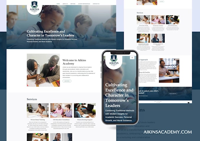 Create a professional looking engaging and user friendly website