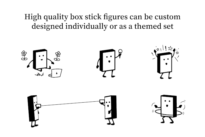 Draw custom, stickman, stick figure illustrations in my unique box ...