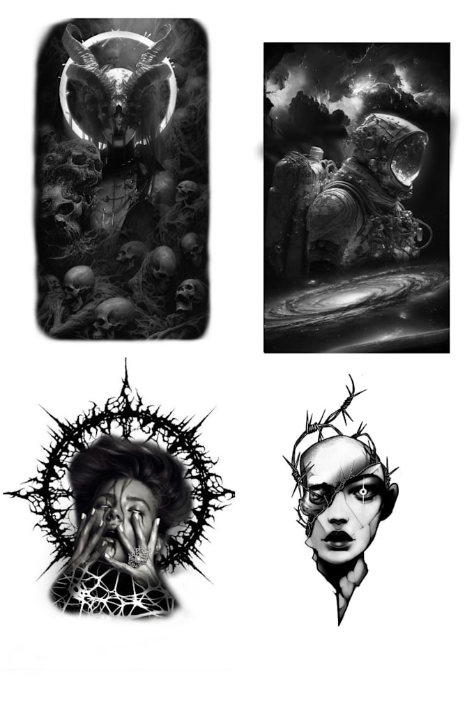 Make custom black and grey realism tattoo designs by Crpytink | Fiverr