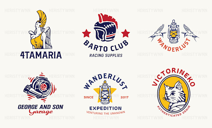 Create vintage hand drawn visual identity by Heristywnn | Fiverr