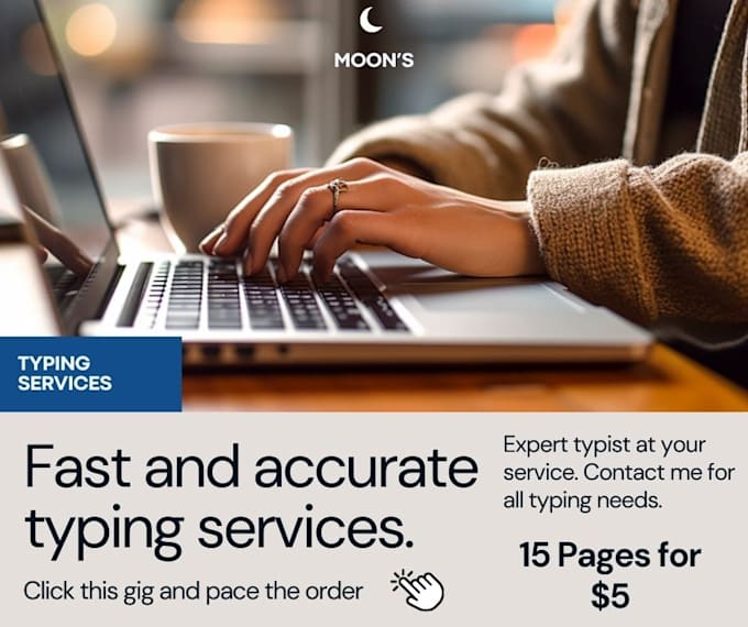 Do fast english typing data entry and proof reading by Sanduussj77 | Fiverr