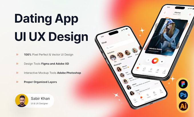 Do ui ux for dating apps like tinder or grindr in figma by Sabirkhan233 ...