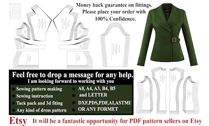 Be custom pdf digital sewing pattern maker and grading by ...