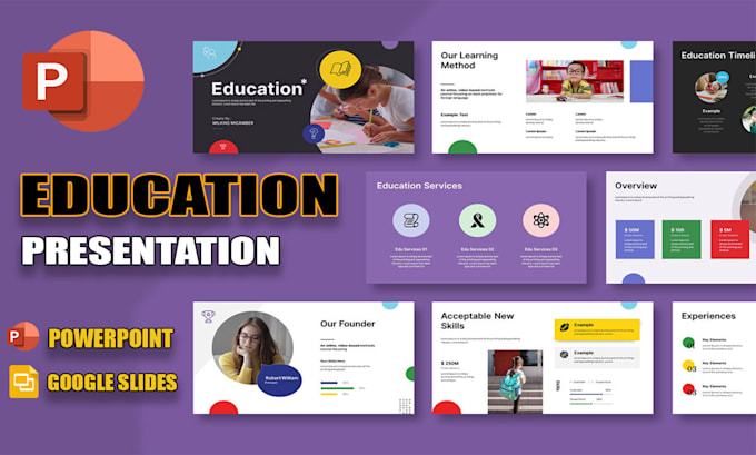 Make educational powerpoint presentation or school presentation design ...