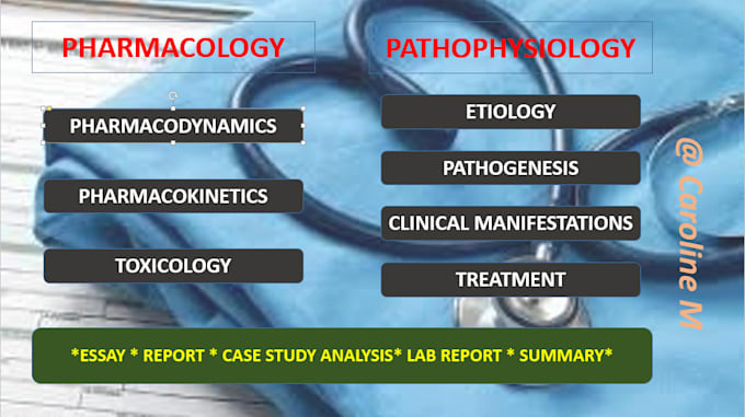 Write your pharmacology and pathophysiology paper by Caroline_88m | Fiverr
