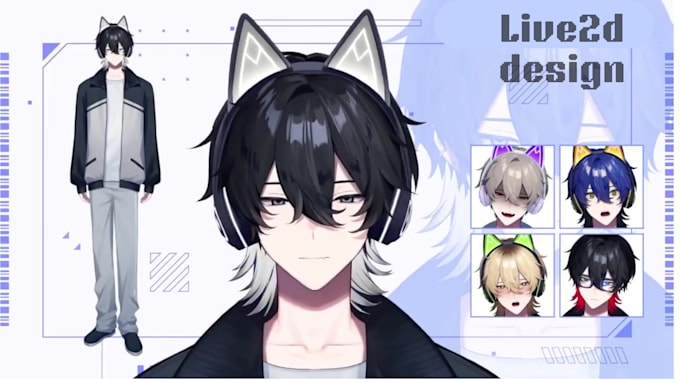 Draw live2d vtuber model, 2d vtuber design, vtuber rigging for vtube ...