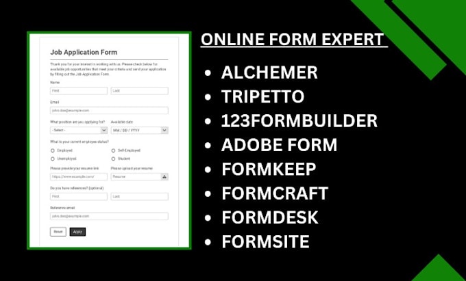 Alchemer tripetto 123formbuilder adobe form formkeep formcraft formdesk ...