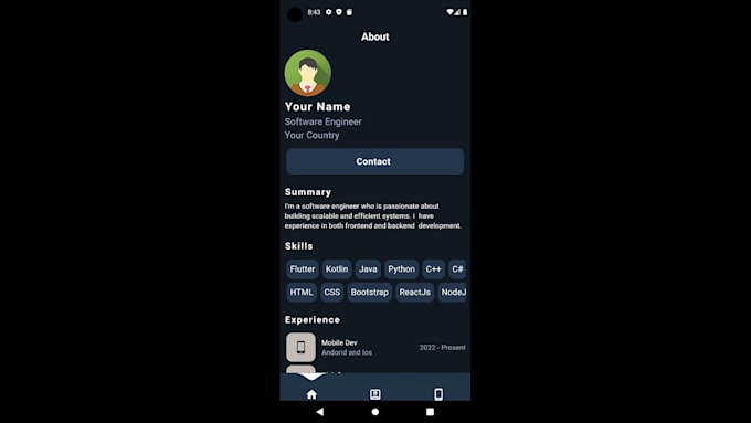 Create portfolio mobile app using flutter by Kurumitta | Fiverr