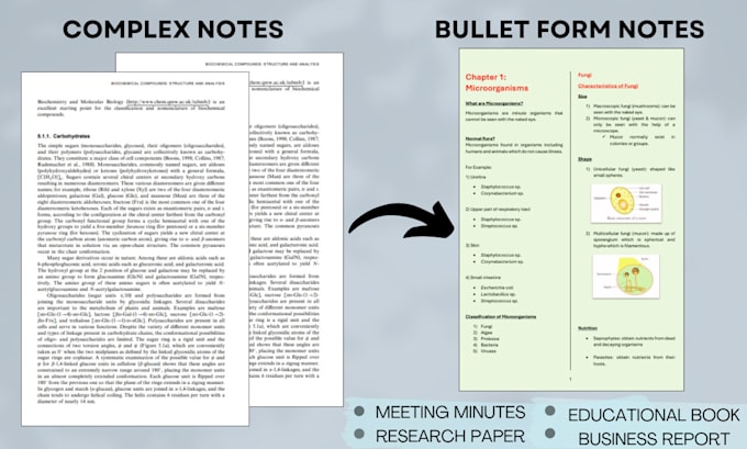 Transform complex doc or notes into clear bullet form doc or notes by ...