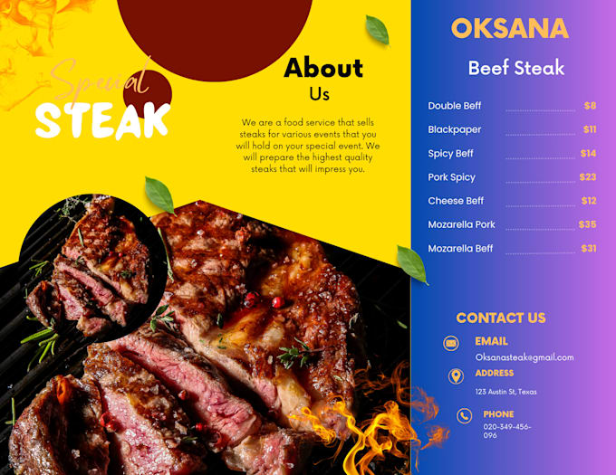 Design restaurant menus, party flyers, calendars, sports posters and ...