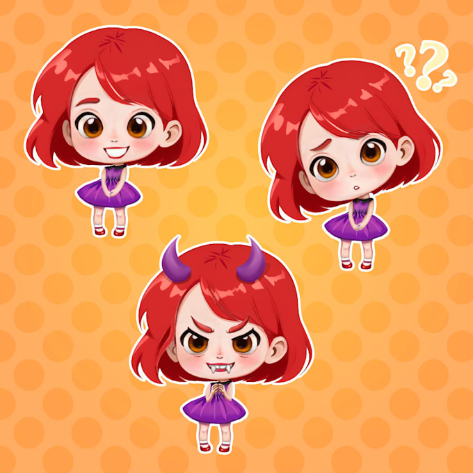 Create a set of anime chibi stickers by Gurchunowa | Fiverr