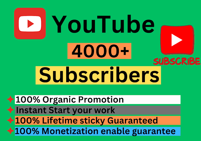 Give You 1000 Youtube Subscribers Fast By Liponnan Fiverr 