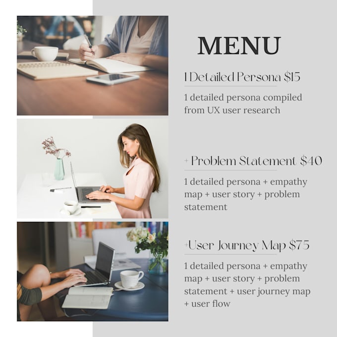 Create a custom persona based on ux research by Zsa_renee | Fiverr