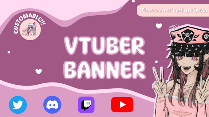 Make cute anime and vtuber social media banner and thumbnail by ...