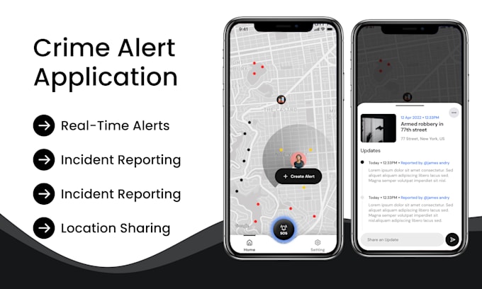 Create a crime alert, emergency app like citizen by Tanyabnsl | Fiverr