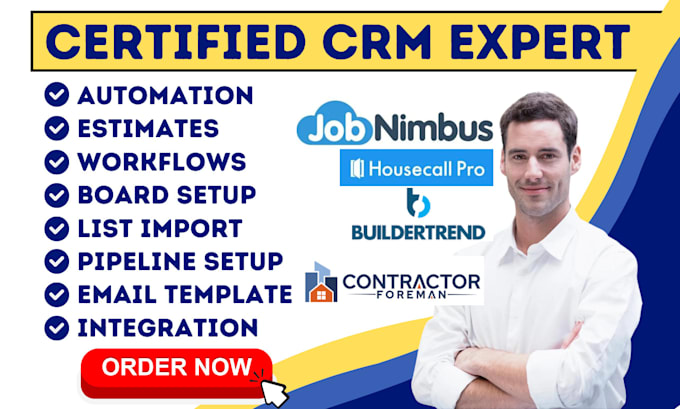 Setup jobnimbus automation housecall pro contractor foreman buildertrend procore by Quinn_ivan ...