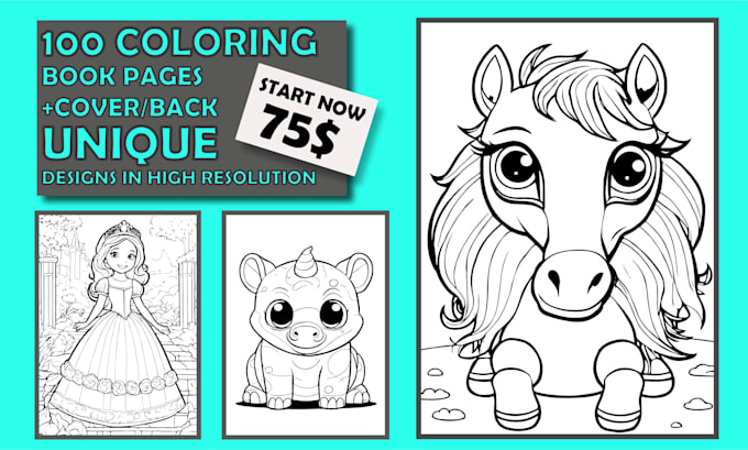 Draw children or adult coloring book page for kdp and esty by ...