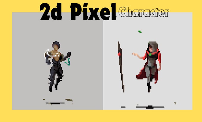 Erstellen sie ein pixel-sprite-blatt, einen 2d-spielcharakter, eine ...