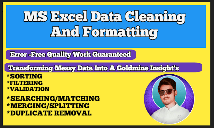 Do Ms Excel Data Cleaning And Formatting Merging Splitting Sorting