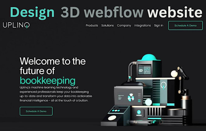 Design interactive 3d animation webflow website, add three js element ...