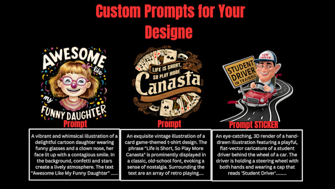 Create custom ai prompts for your tshirt designs by Fazo12 | Fiverr