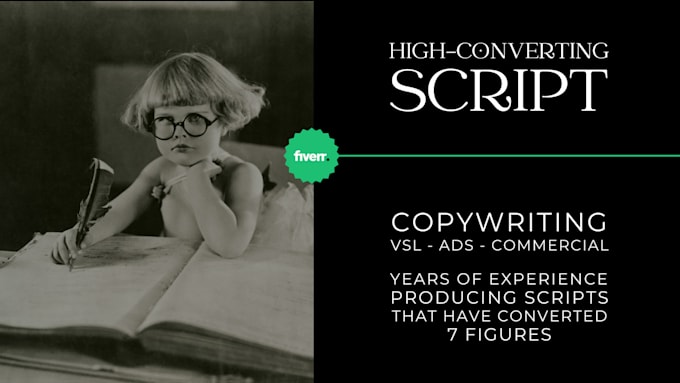 Write a script for your vsl, copywriting video sales letter by Simoonie | Fiverr