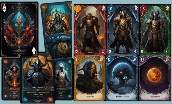 Design unique card game, board game, tcg, pokemon cards and game card ...