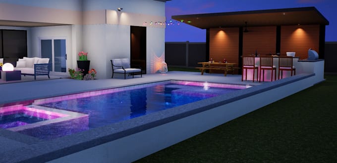 Design 2d , 3d for swimming pool, landscape, render images by ...