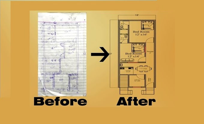 Draw free hand sketch to autocad, by Shoaibsaeed768 | Fiverr