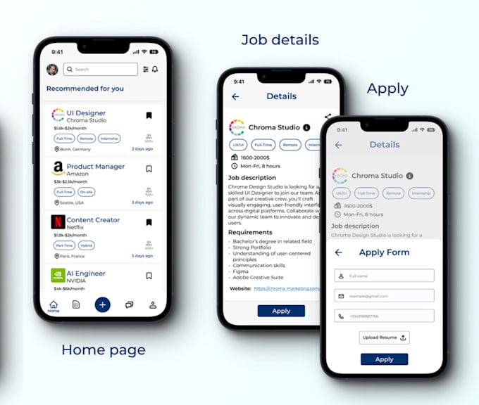 Develop job portal app, job board app, recruitment app, job hunting app ...