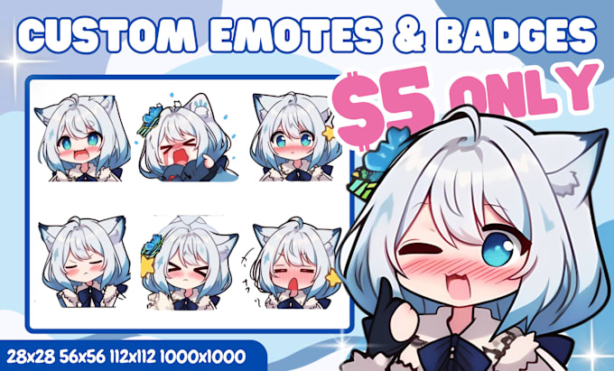 Create Cute Chibi Emotes And Sub Badges For Vtuber Twitch Stream By
