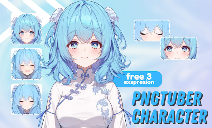 Draw pngtuber model for your character avatar anime vtuber live2d ...