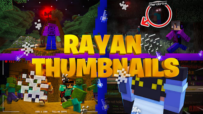 Make you premium minecraft youtube thumbnails, stand out by Rayan ...