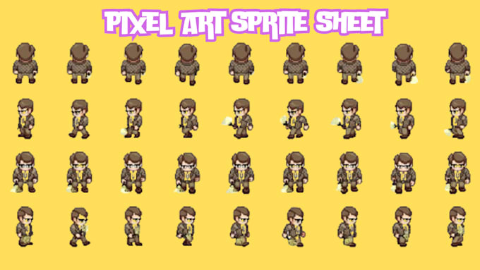 Make 2d Pixel Art Sprite Sheet Character Animation For Game Assets Iconprops By