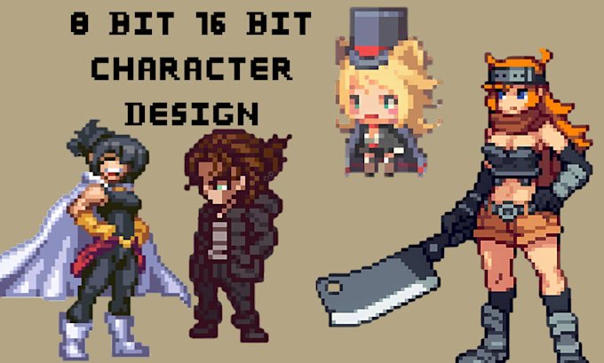 Do 8 bit 16 bit pixel art character sprite, pixel animation for game ...