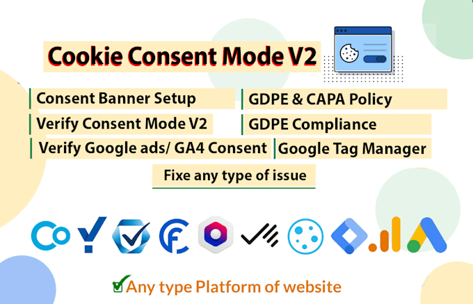 Setup gdpr cookie consent banner to verify google consent mode v2 via ...