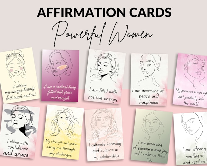 Design affirmation cards and etsy product for your business by ...