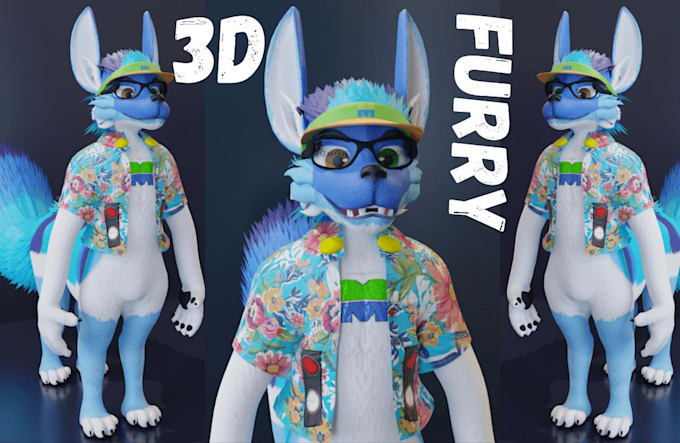 Do 3d vrchat, furry avatar, fursona, vr model, vrc, vr character, vseeface, nsfw by Sanicvtuber ...