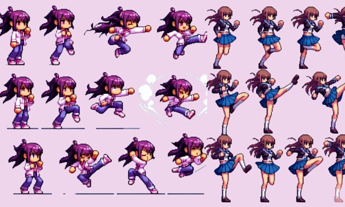 Pixel art animation pixel character pixel animation 2d sprite sheet ...