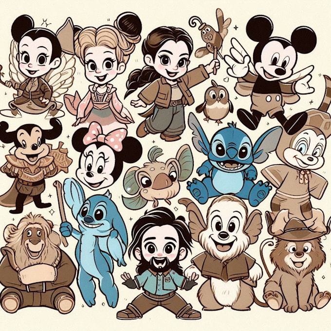 Create a stunning disney cartoon character art portrait by ...