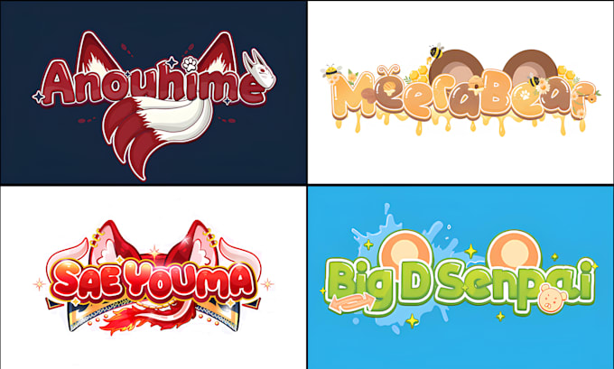 Design vtuber logo, japanese vtuber, cute and kawaii vtuber design