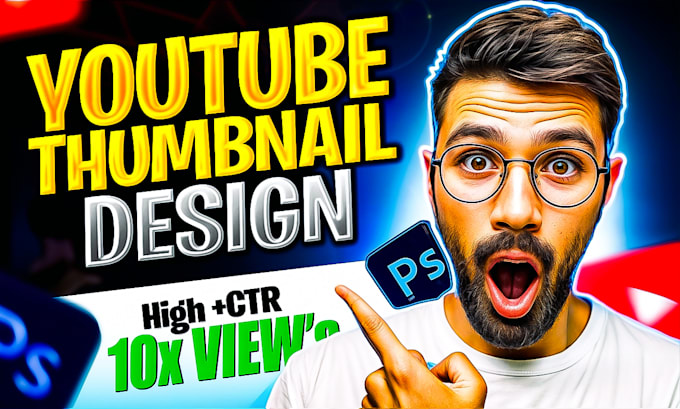 Design scroll stopping view boost youtube thumbnail plus free logo ...