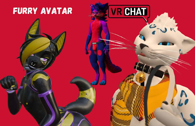Custom furry avatar vrc vrchat avatar nsfw fursona vr character 3d avatar model by Jerry_loise ...