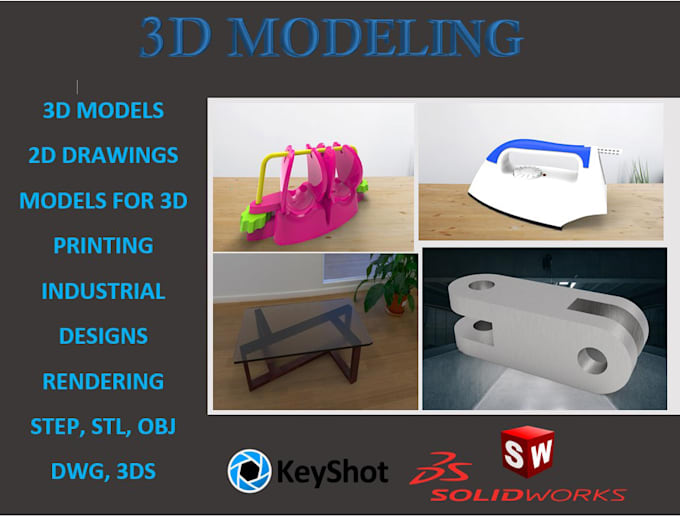 Do 3d modeling and 2d drawing in solidworks and keyshot by ...