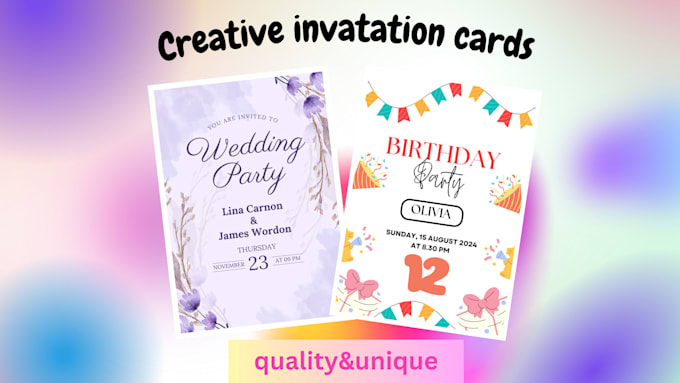 Design a beautiful invatation card for you by Talia_pereldik | Fiverr