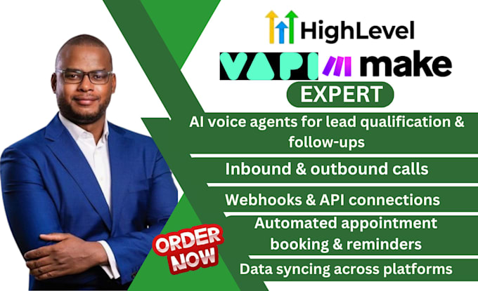 Integrate vapi ai voice agent with gohighlevel, automate workflow using make com by Iyanu ...