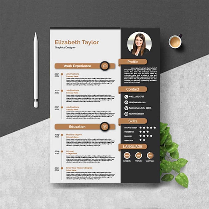 Design your eye catching resume by Woujoudhazgui | Fiverr