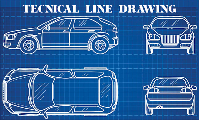 Make technical line drawing, vector art illustration of your product by ...