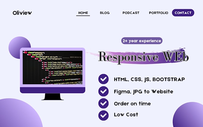 Create figma, jpg to html css bootstrap, responsive frontend by Haseeb_ul_amin | Fiverr